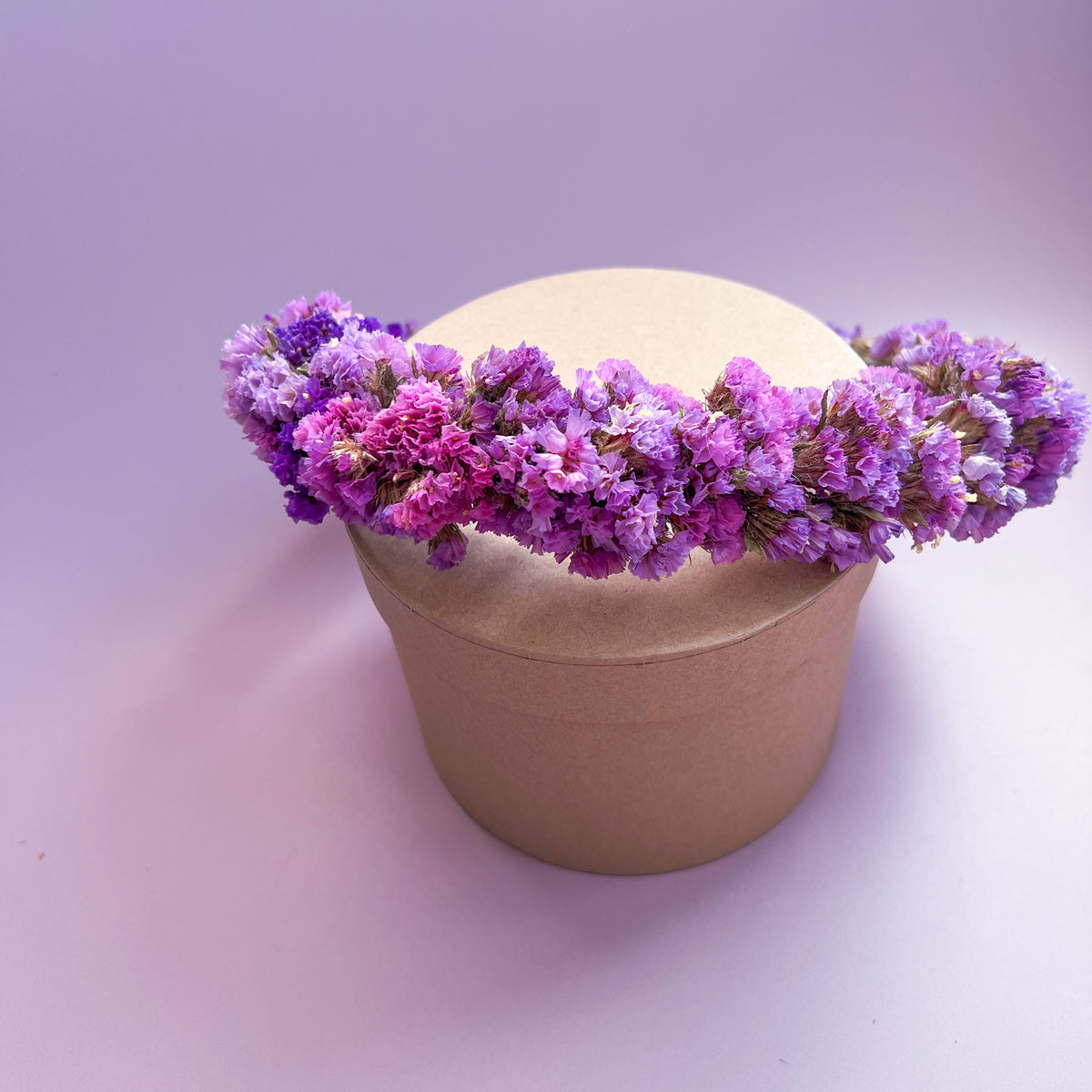 Purple Statice Dried Flower Hair Crown – Bubble and Berry